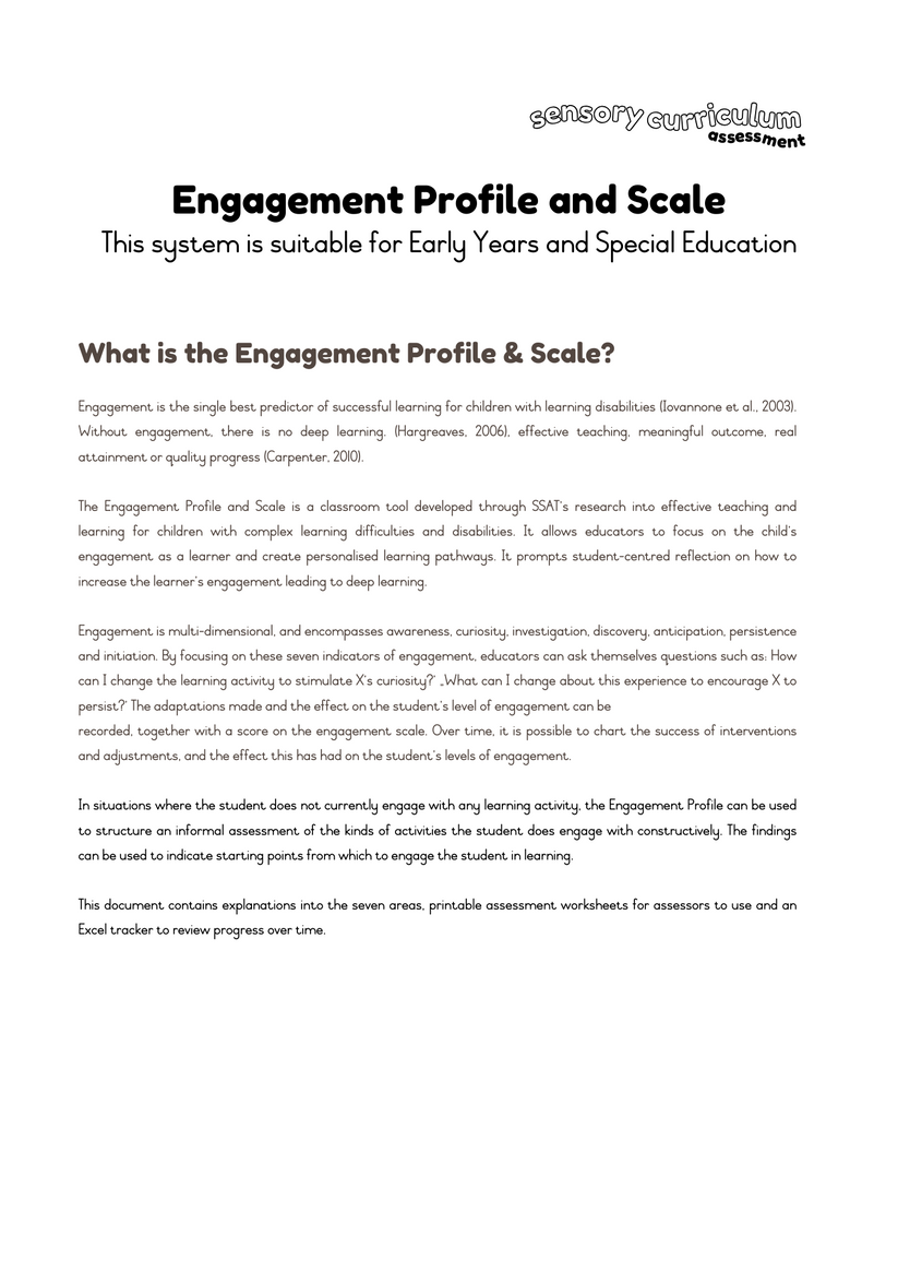 Engagement Profile Assessment Tool – Sensory Classroom Ltd