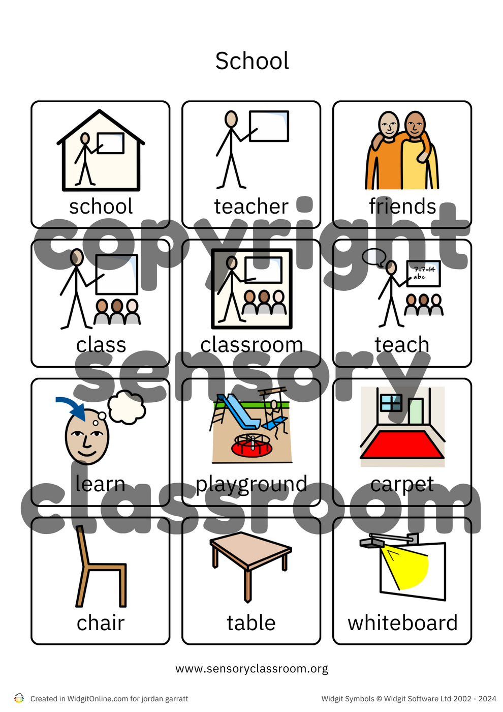 School Symbols – Sensory Classroom Ltd
