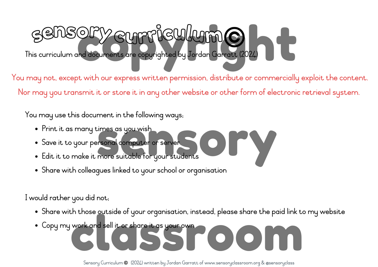 FULL Sensory Curriculum – Sensory Classroom