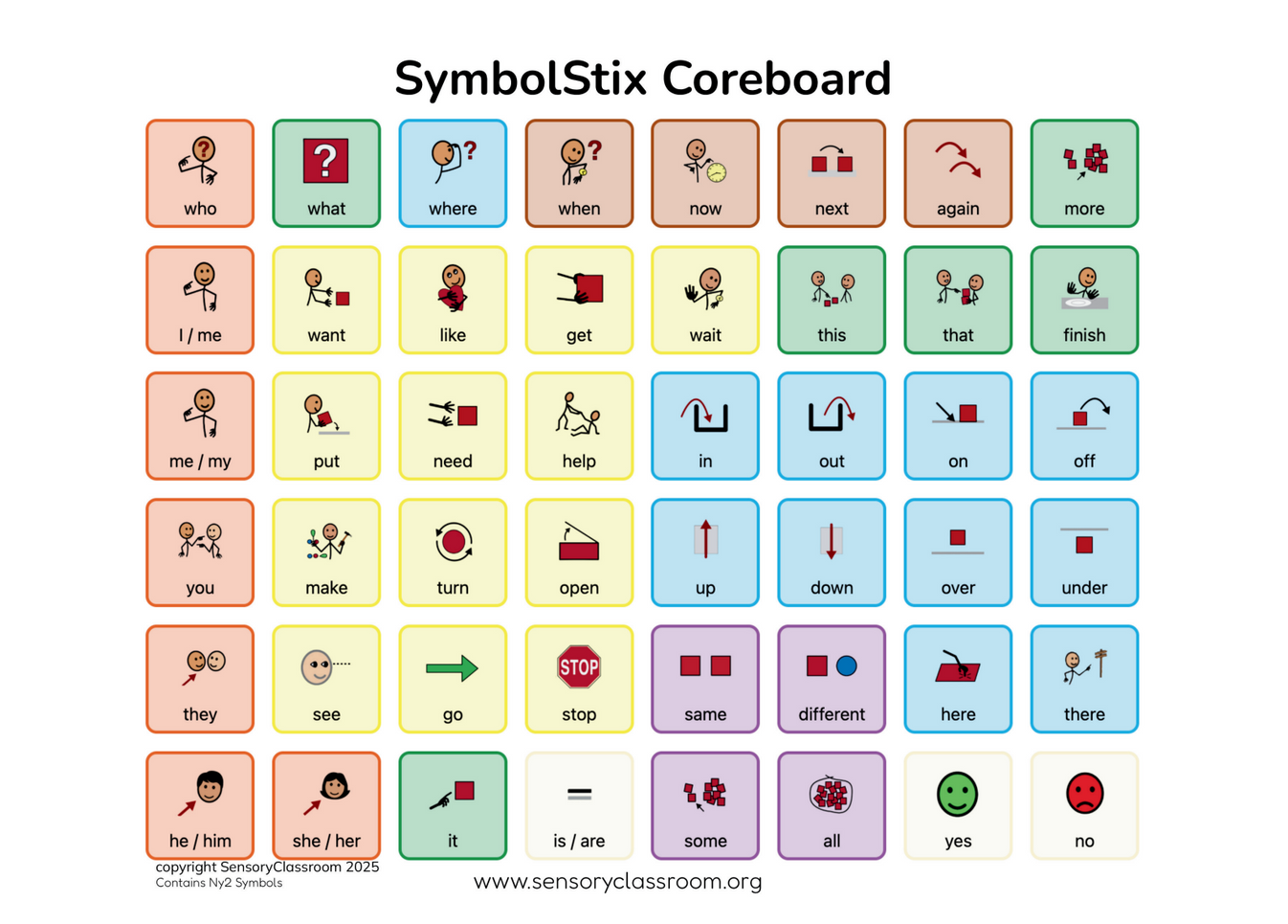 Coreboard Insert – Sensory Classroom